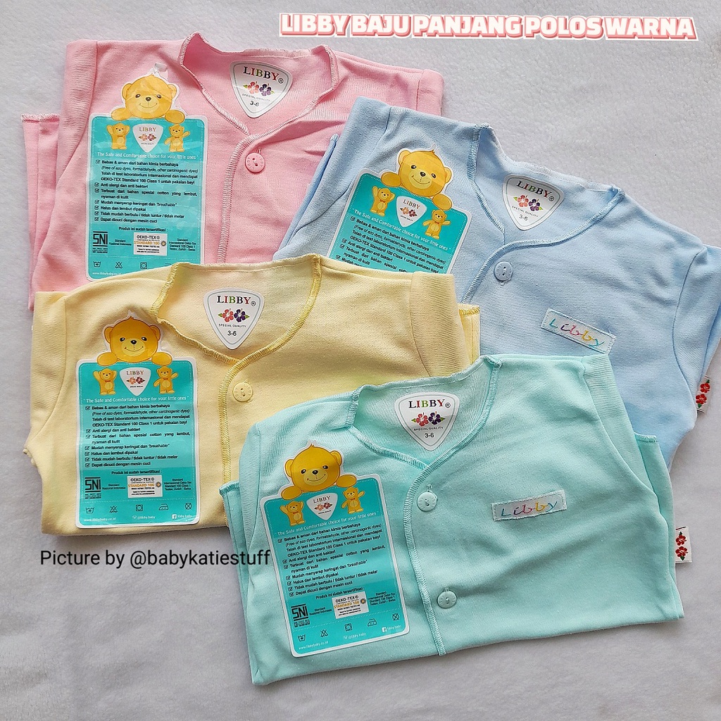 Jual LIBBY BAJU PANJANG POLOS WARNA SIZE NEWBORN DAN BABY/ LIBBY BABY ...