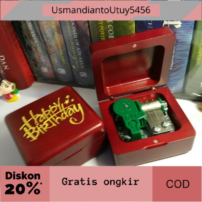 Jual Kotak Musik Kayu Ulang Tahun Sankyo/ Wooden Music Box Happy ...