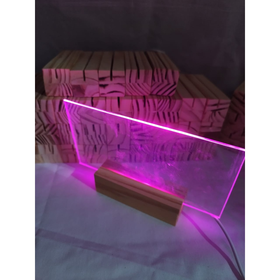 Jual grosir standing kayu acrilik holder A4/Stand kayu led/Tatakan ...