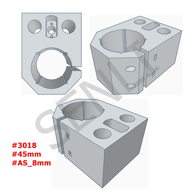 Jual Mount Bracket Spindle Clamp 3018 45mm As Shaft 8mm CNC | Shopee ...