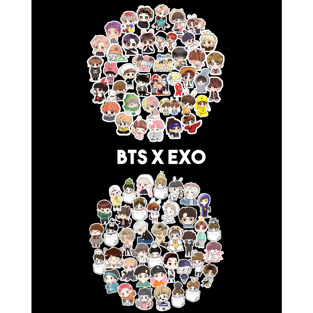 Jual 40Pcs STICKER BT$ X EXO KPOP Stiker Cute Waterproof | Shopee Indonesia