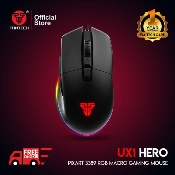 Jual Fantech UX1 HERO Ultimate Gaming Mouse PIXART 3389 Sensor AG0971 ...