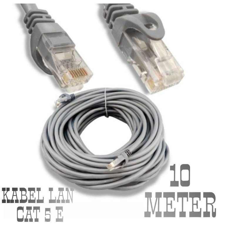 Jual KABEL LAN CAT 5E 5 METER RJ 45 SIAP PAKAI / KABEL DATA 10 METER ...