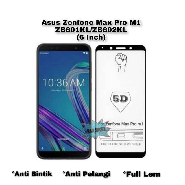 Jual Tempered Glass Asus Zenfone Max Pro M1 ZB601KL 5D Full Cover Full ...