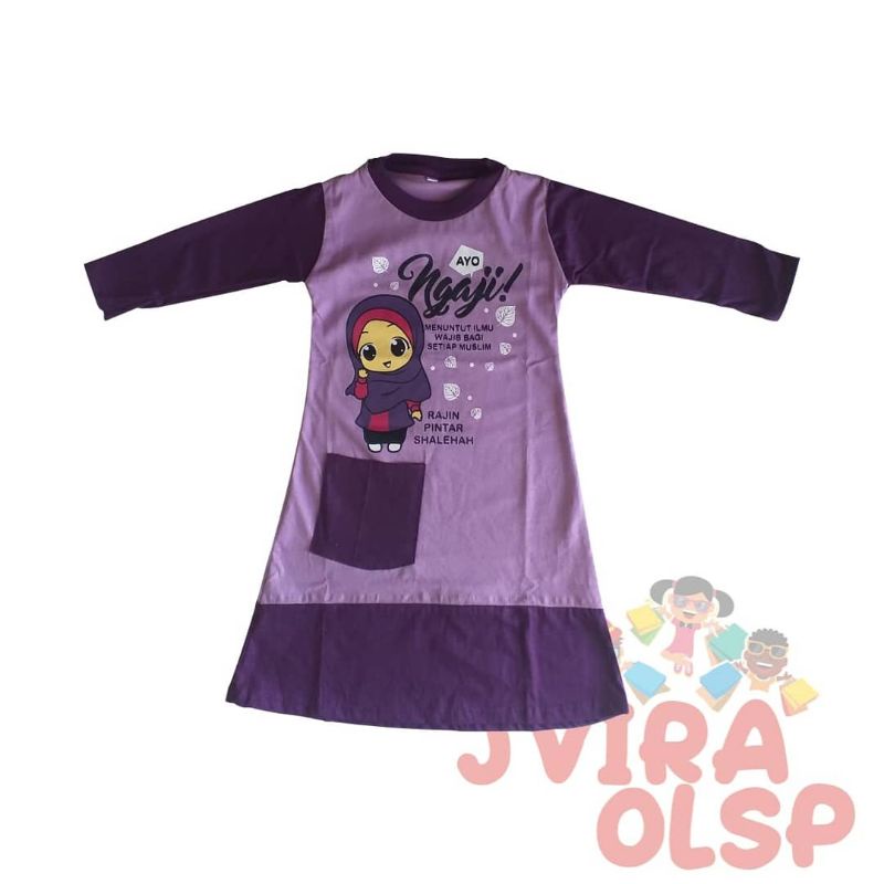 Jual Dress Anak Perempuan Gamis Karakter Anak - Baju Muslim Anak ...