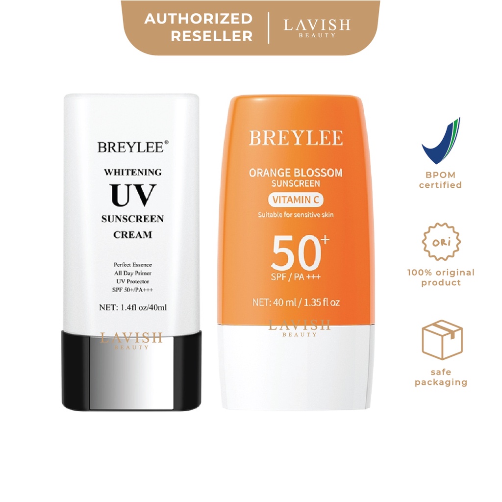 Jual (EXP AGUSTUS 2025) BREYLEE Whitening UV Sunscreen Cream // Orange ...
