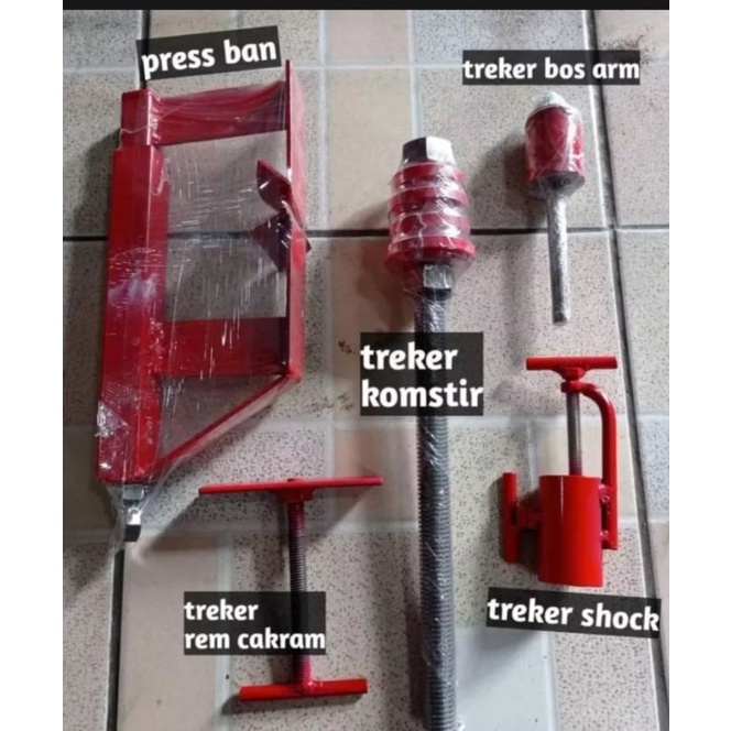 Jual PAKET 5 Alat bantu Bengkel Treker Shockbreaker Depan Press Ban ...