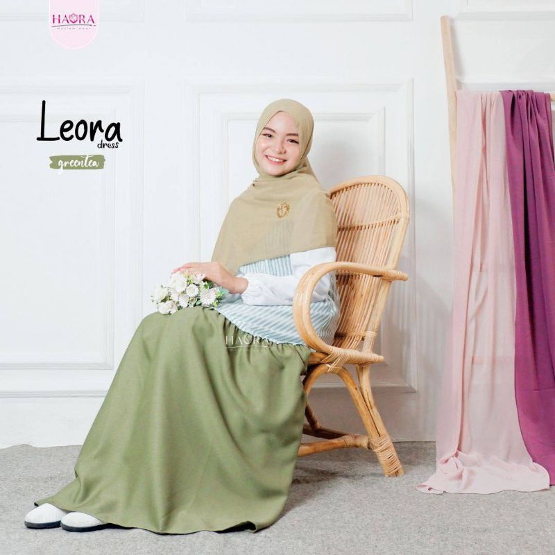 Jual OPEN PO SD 29 NOV ‼️ Leora Dress Set Pashmina by Haura Indonesia | Shopee Indonesia