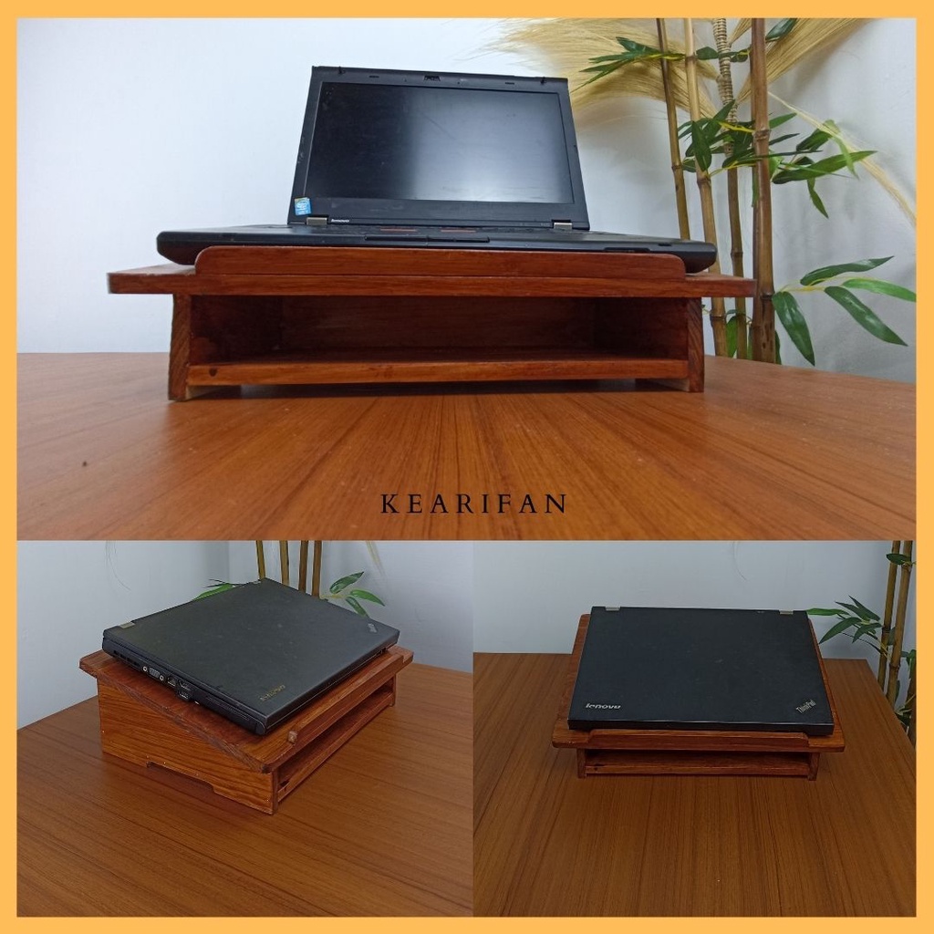Jual Meja Laptop Portable / Stand Laptop Kayu dengan Storage ...