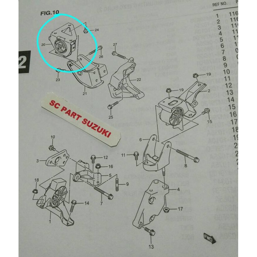 Jual ENGINE MOUNTING DUDUKAN MESIN KANAN SUZUKI ESTILLO 3 CYLINDER ...
