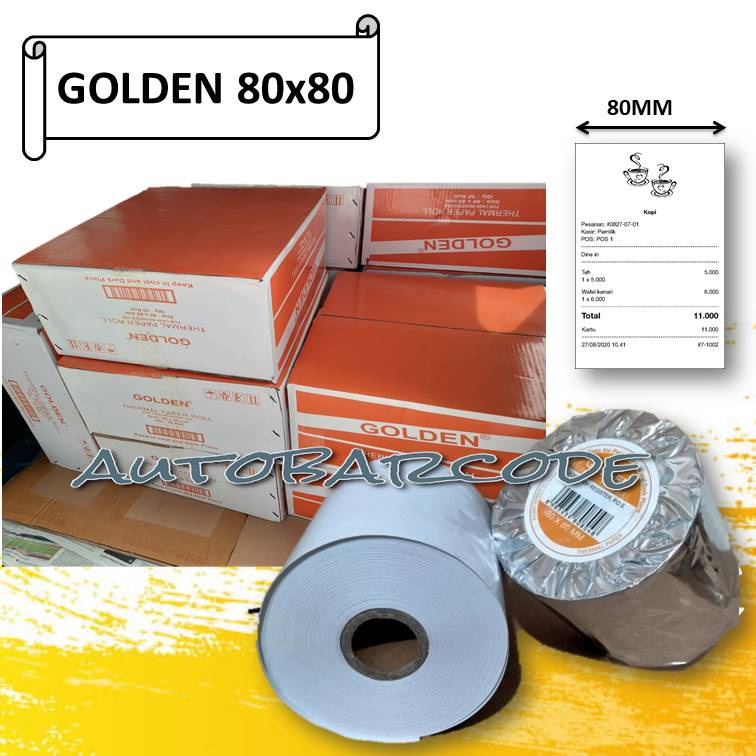 Jual Kertas Thermal 80X80 Merk GOLDEN 79X80 Printer 80MM Kasir Struk ...