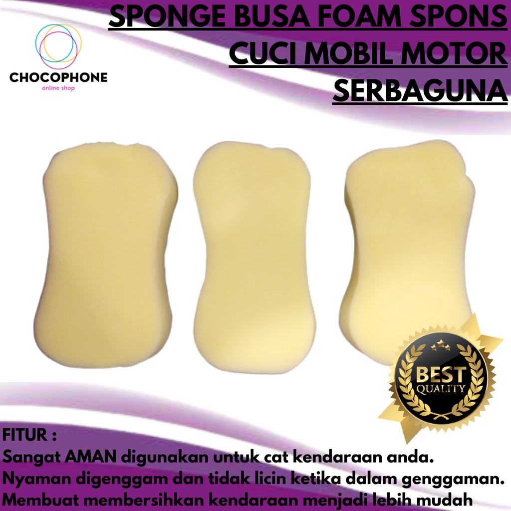 Jual Busa Cuci Mobil Motor Piring Kuning Busa Foam Wash Tebal Sponge ...