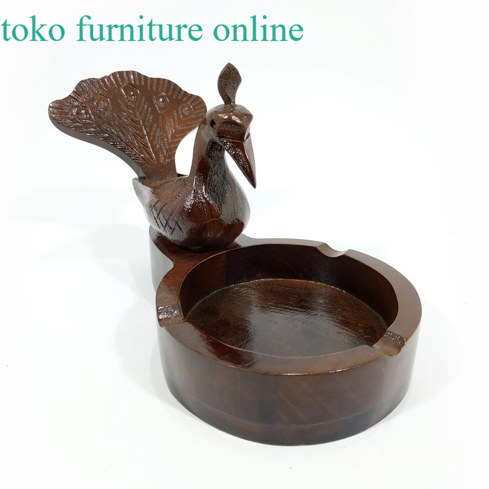 Jual Asbak Rokok Unik Kayu Pahat Model Patung Burung Merak Klasik Antik ...