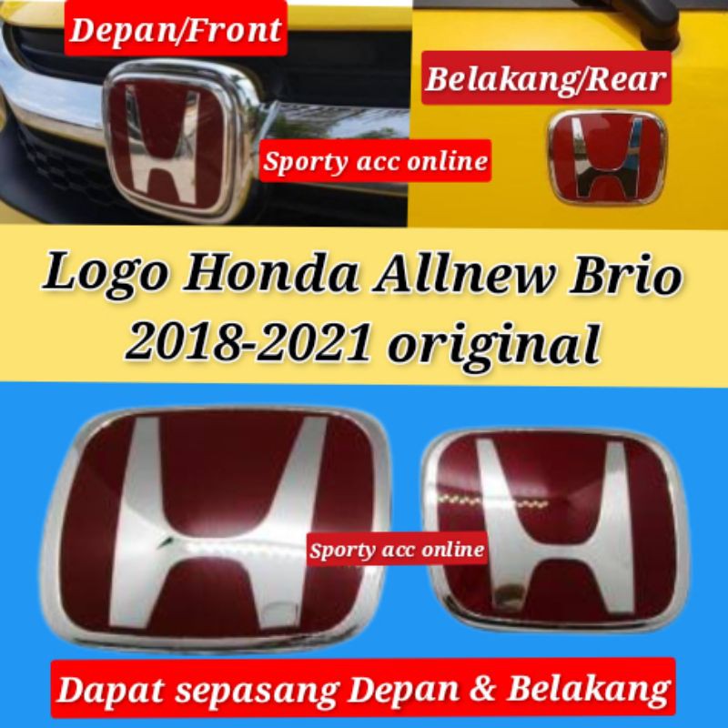 Jual Logo Honda merah allnew Brio 2017-2023 original Honda | Shopee ...