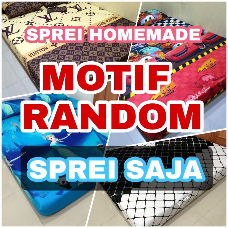 Jual HANYA SPREI MOTIF RANDOM ukuran single bed 90x200x20 100x200x20 ...