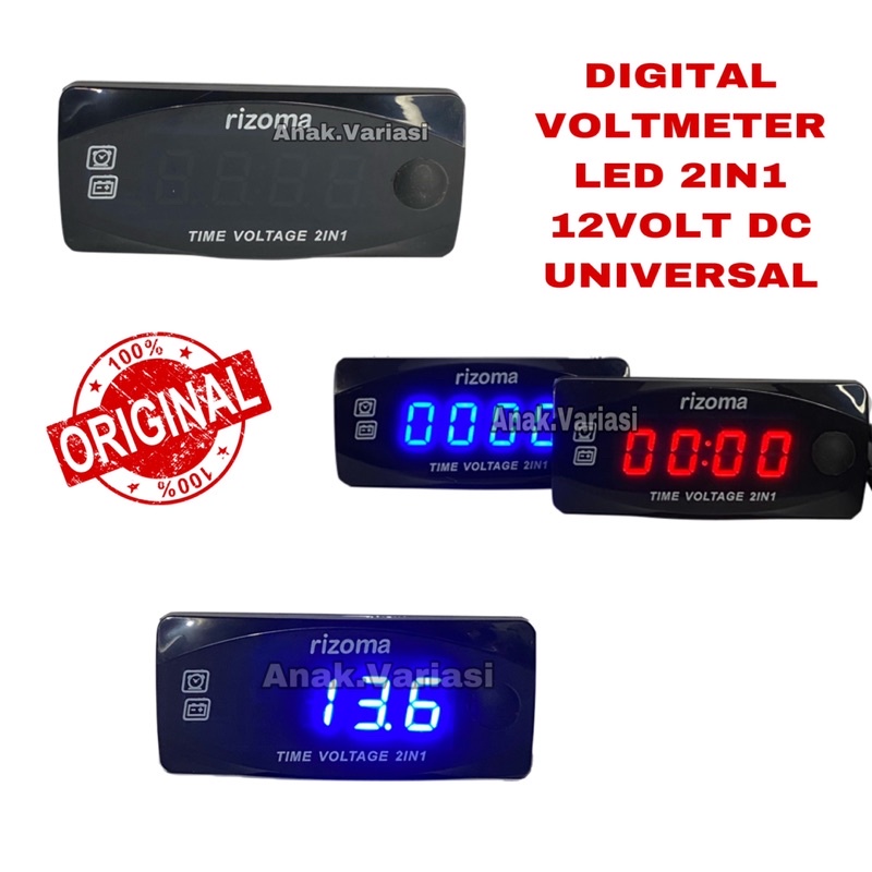 Jual DIGITAL VOLTMETER LED 2IN1 12VOLT DC/LAMPU VOLTMETER 2 IN 1 ...