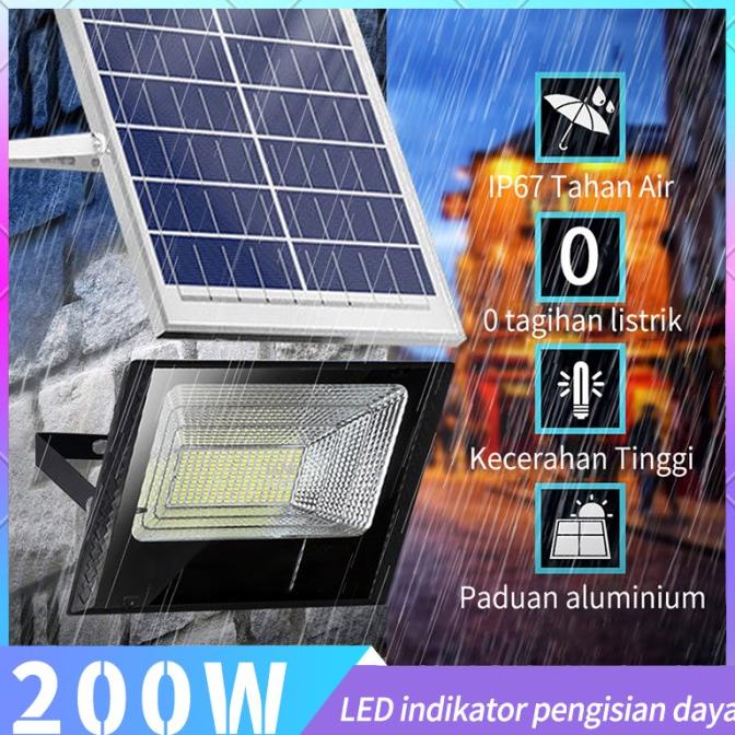 Jual 200W LED Solar LED Flood Light with Outdoor Solar Panel and Remote ...