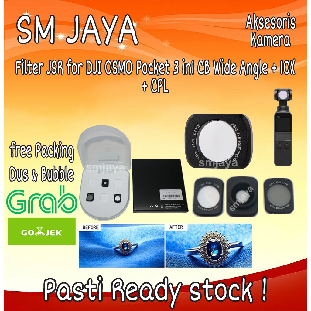 Jual Filter JSR for DJI OSMO Pocket 3 in1 CB Wide Angle + 10X + CPL ...