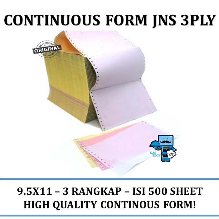 Jual Continuous Form JNS 9.5 X 11 3PLY NCR UTUH (Kertas Komputer ...