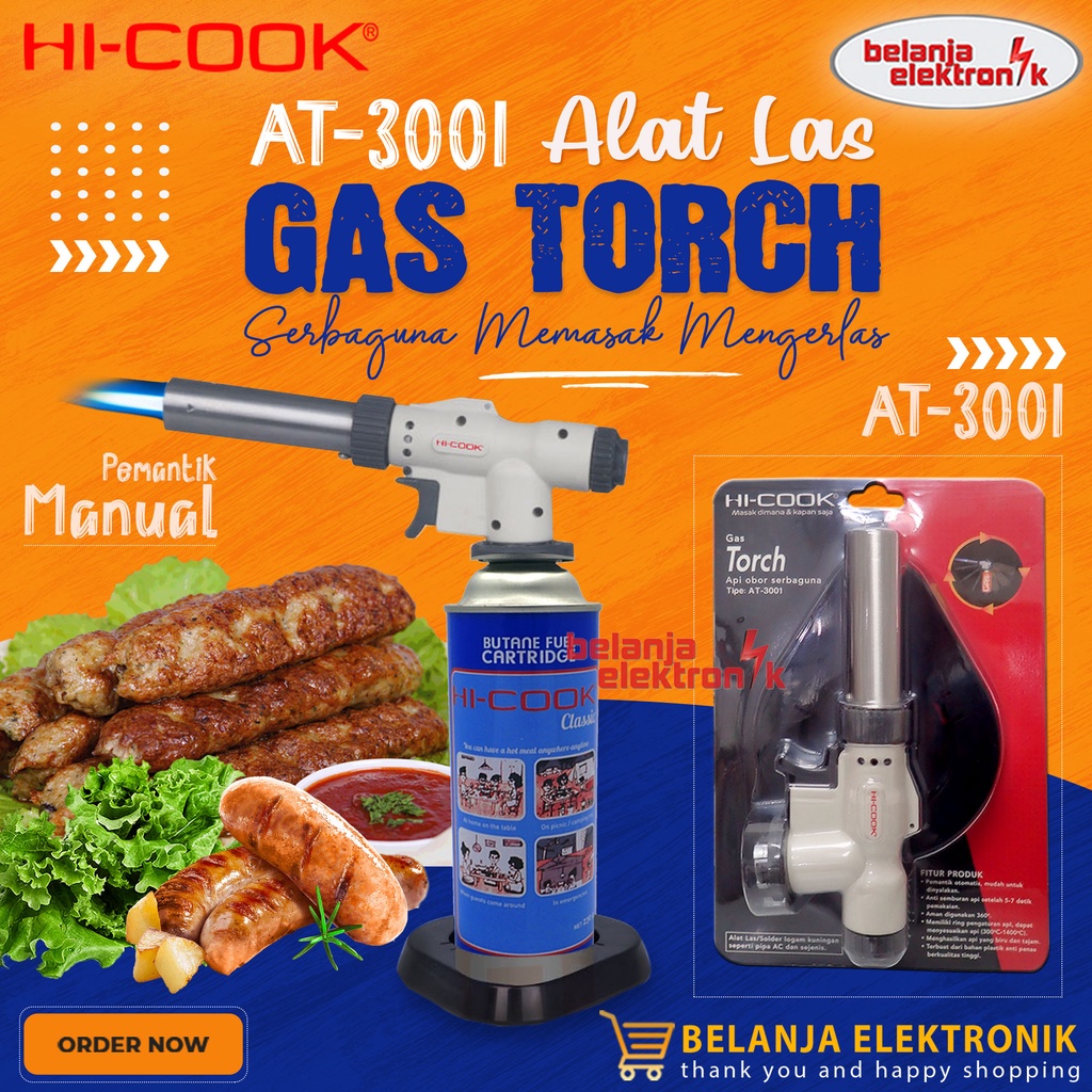 Jual ALAT LAS BLOW TORCH PERTUKANGAN HI COOK AT-3001 FIRE TORCH ...