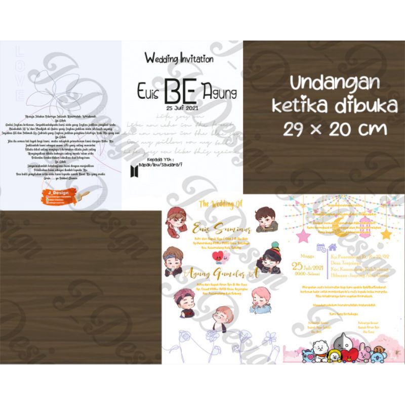 Jual Undangan Pernikahan Murah Tema BTS | BT21 | Shopee Indonesia