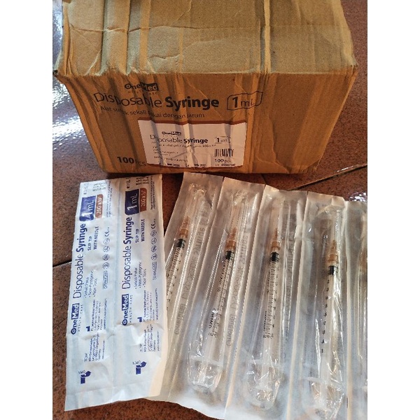 Jual Spuit 1cc Onemed disposable syringe 1ml | Shopee Indonesia