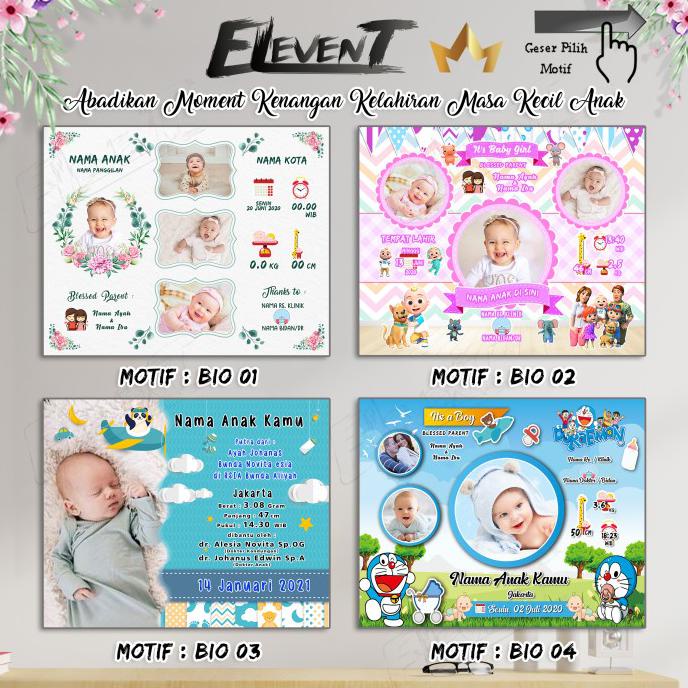 Jual Promo Bingkai Foto 12R Biodata Bayi Pigura 30X40 Unik Kelahiran ...