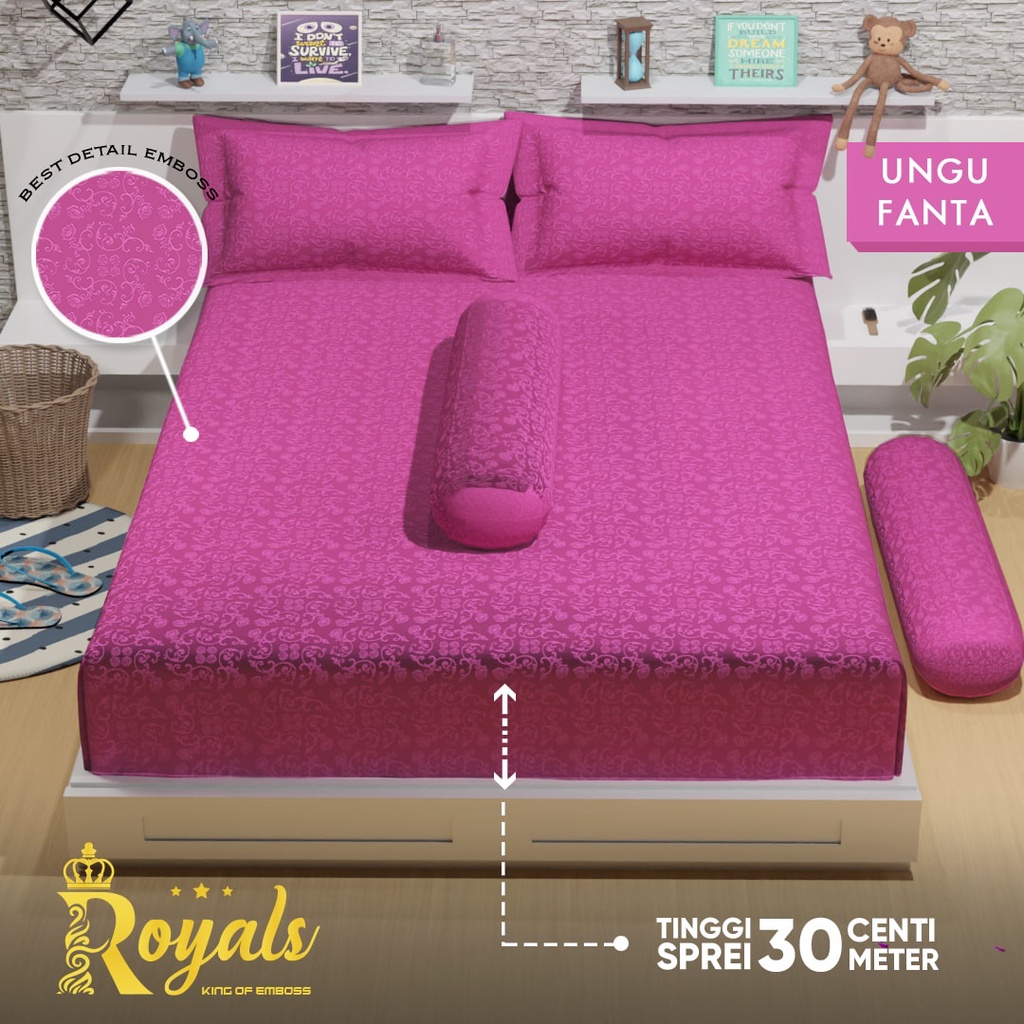 Jual Royals Sprei Jacquard Emboss Uk 160/180 - Ungu Fanta | Shopee ...
