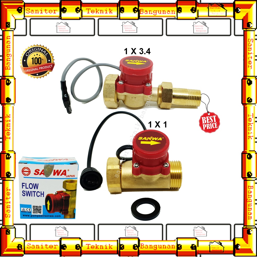 Jual Flow Switch Otomatis Pompa Air Booster Dorong 3/4" dan 1" Sanwa ...