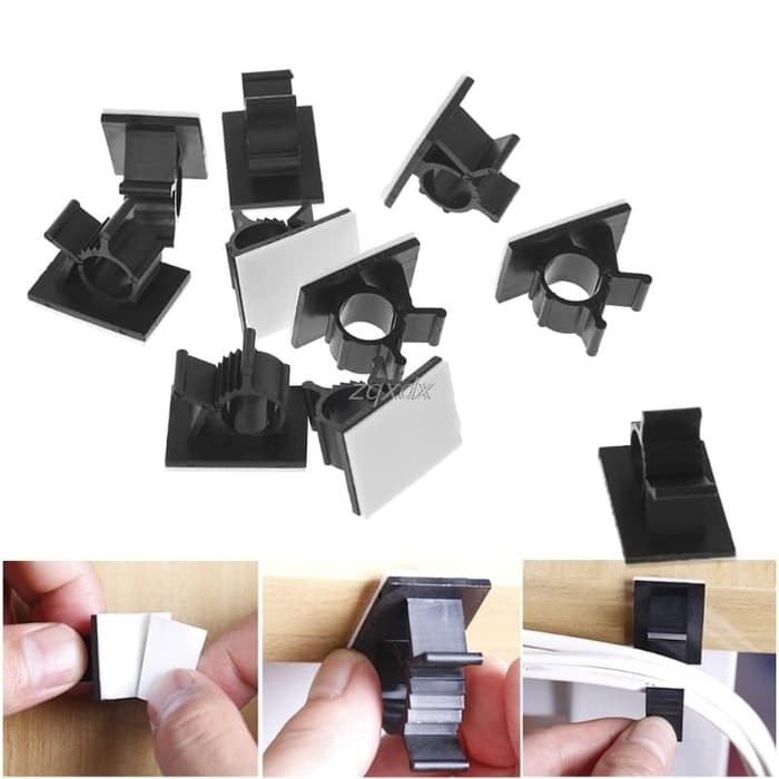 Jual Adjustable Adhesive Cable Clips 7.9-10.3mm (10pcs) | Shopee Indonesia