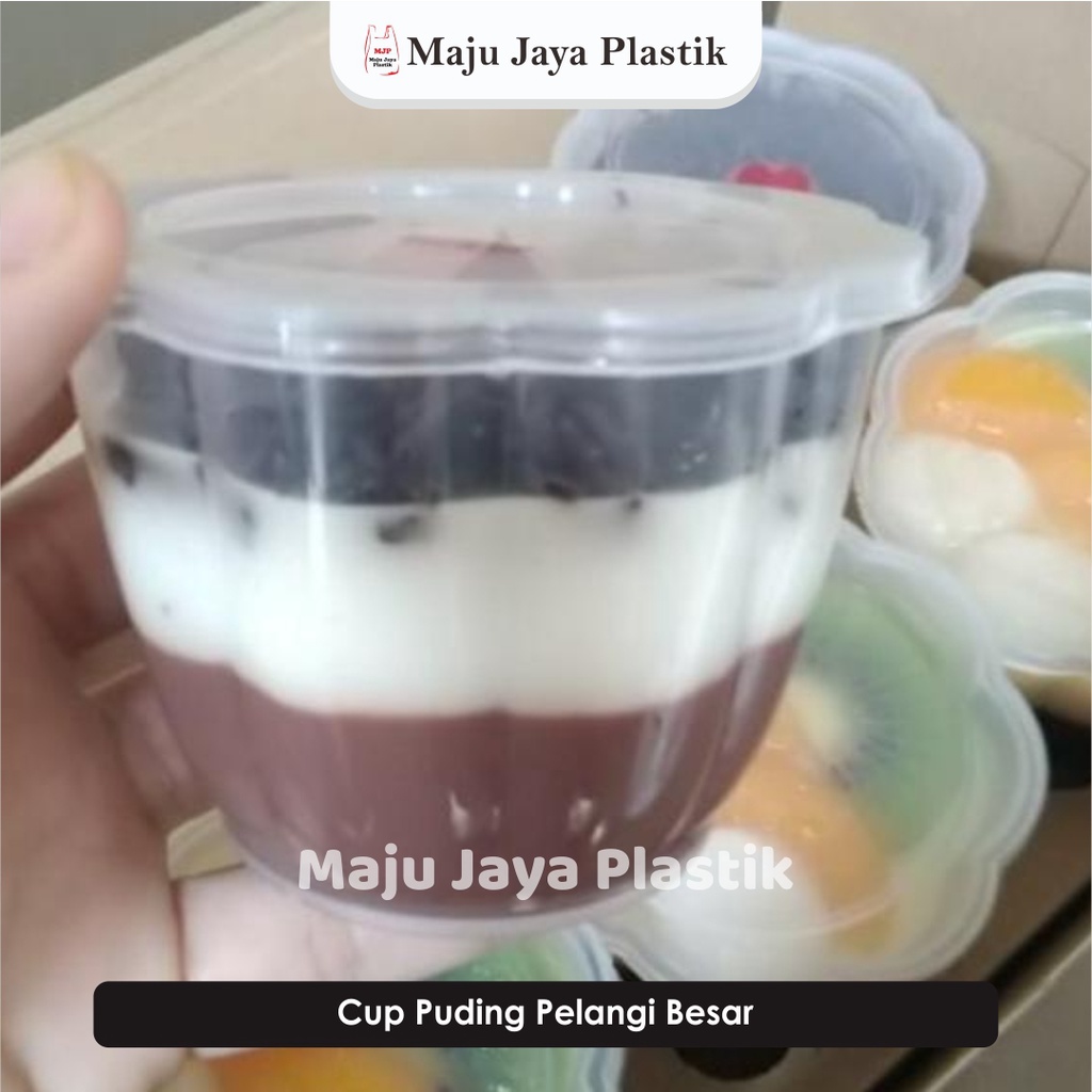 Jual Cup Puding Plastik Tebal 100 ml & 200 ml Pelangi Isi 24pcs - Gelas ...