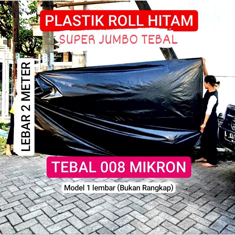 Jual Plastik HITAM ROLL 2 METER | terpal tebal anti sobek anti hujan ...
