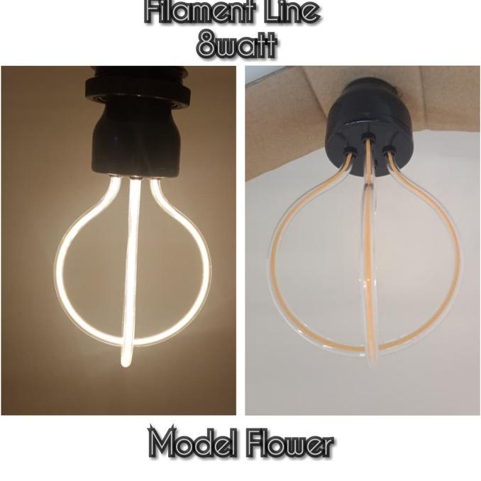 Jual Lampu LED filament filamen line flower 8 watt 8watt 8w edison ...