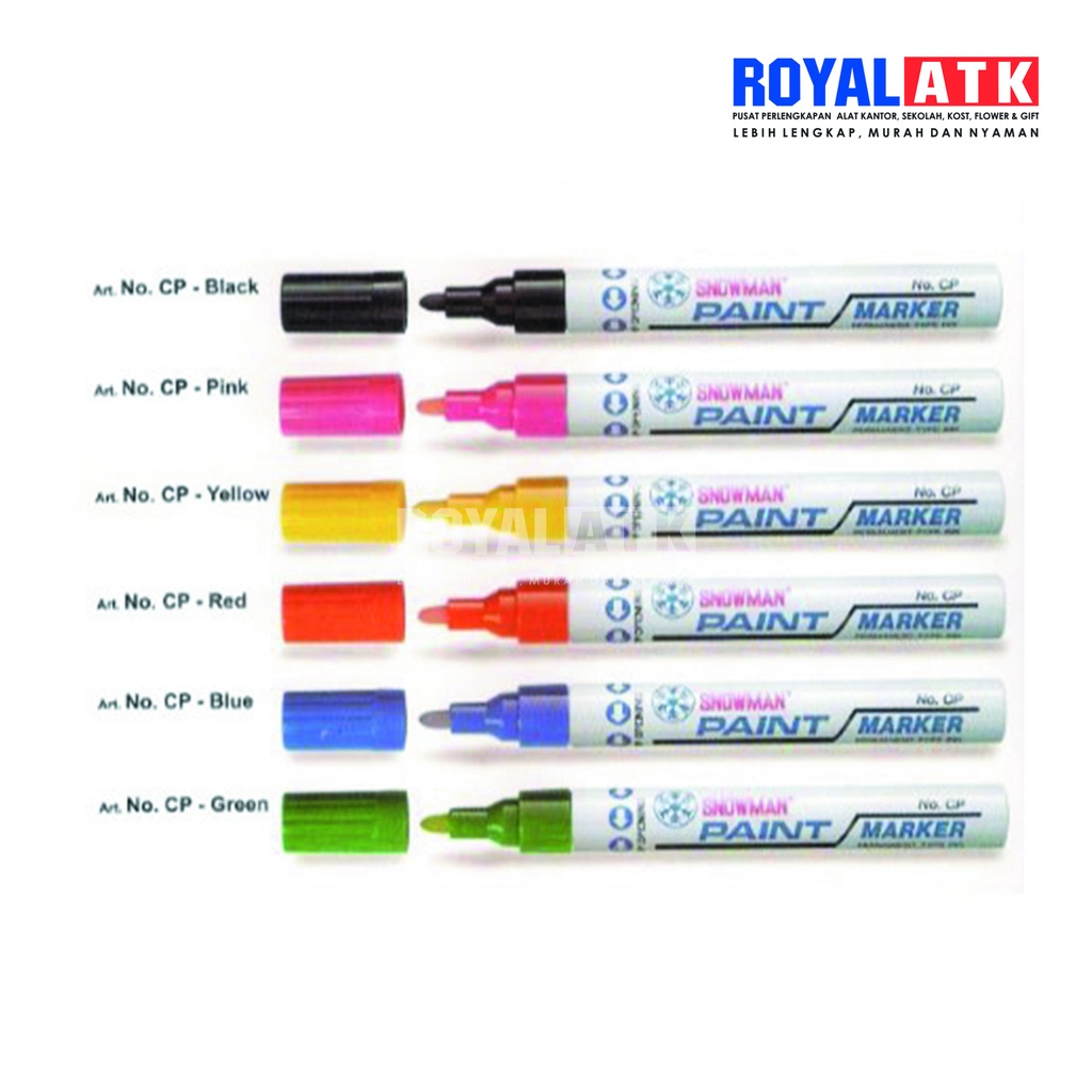 Jual Spidol Cat Warna Permanen Paint Marker Snowman CP12 Medium Tip ...