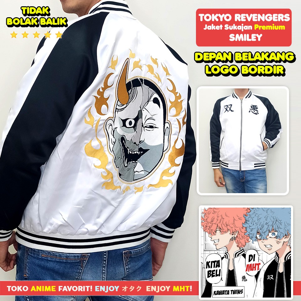 Jual Jaket Smiley Nahoya Kawata Brothers Tokyo Revengers Bomber Sukajan ...