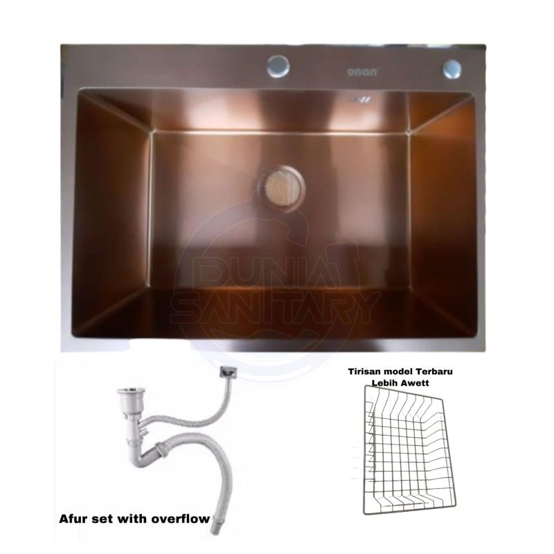 Jual Bak Cuci Piring ONAN Original Rose Gold 6045 Maroon Gold Kitchen ...