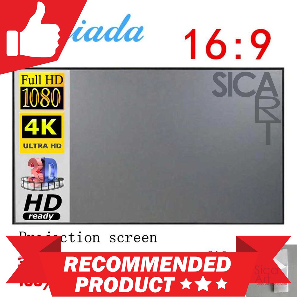 Jual Kain Layar Proyektor Anti-light Ambient Screen Curtain 60-133 inch ...