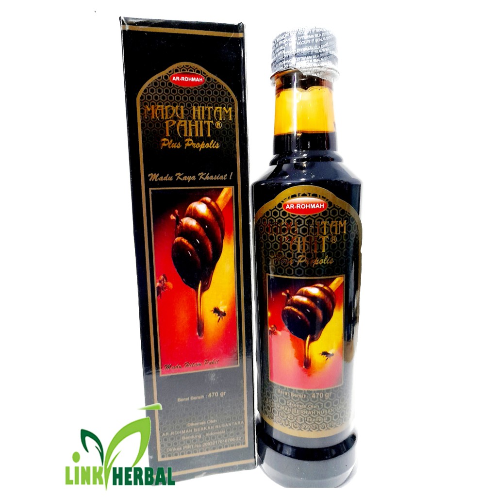 Jual Madu Hitam Pahit Ar Rohmah Plus Propolis / Madu Hitam Pahit 470gr ...