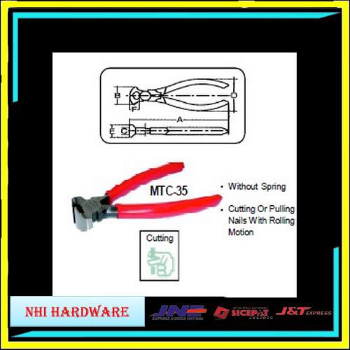 Jual MTC Pliers No. 35 (150mm) - End Cutting Nippers (Original 100% ...