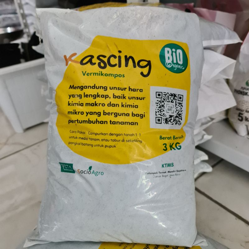 Jual Kascing Vermikompos 3 kg. - Pupuk Bio Organik | Shopee Indonesia