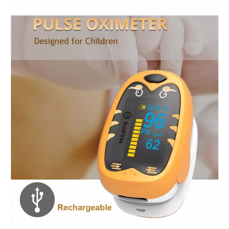 Jual Oxymeter Anak Boxym Rechargeable Fingertip Pulse Oximeter Kecil ...
