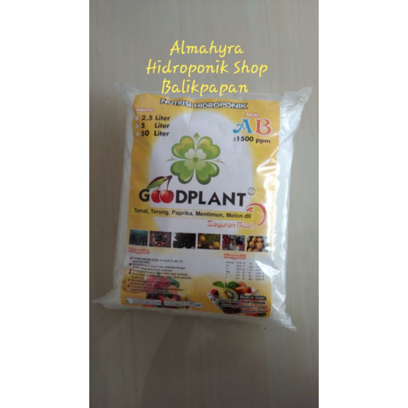 Jual Nutrisi AB Mix Nutrisi Hidroponik Buah GOODPLANT 5 liter | Shopee ...