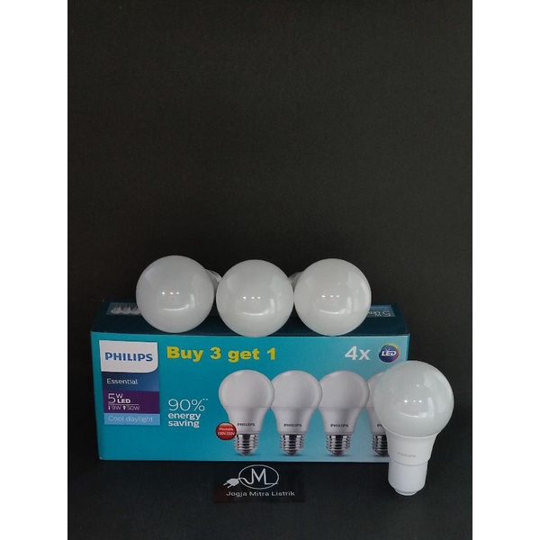 Jual PHILIPS LED PAKET ESSENTIAL 5 / 7 / 9 WATT PUTIH - DUS BIRU ...
