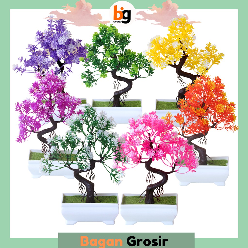 Jual BG Ornamen Pot Bonsai Tanaman Bunga Plastik Dekorasi Rumah Tanaman ...