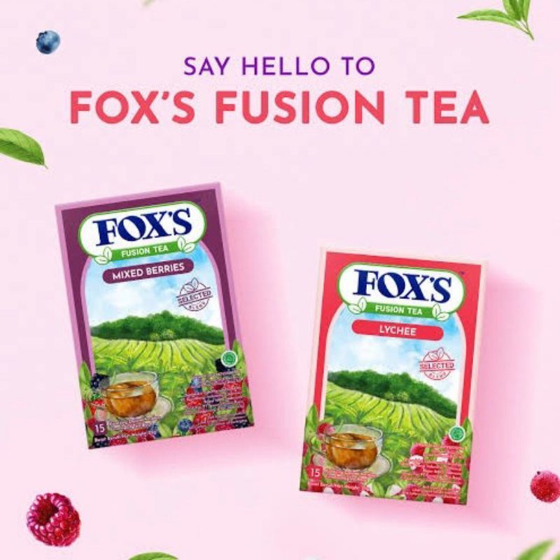 Jual FOX's Fusion Tea 1 Box ( 15 sachet) Lychee / Mixed Berries ...