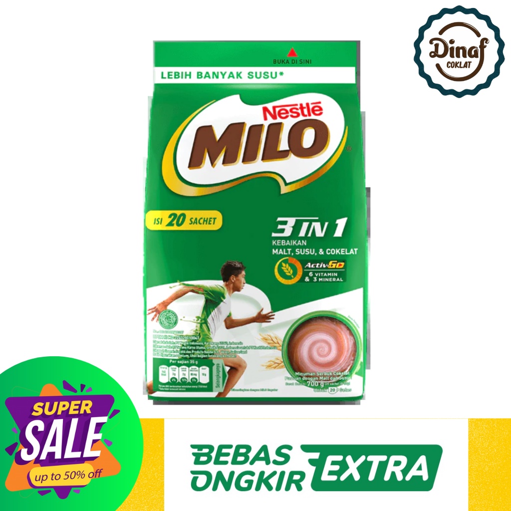 Jual Susu Milo 3 in 1 Sachet 35 gr x 20 Sachet | Shopee Indonesia