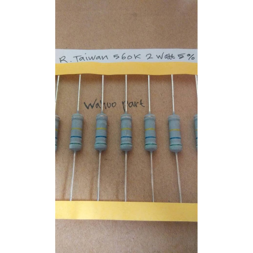 Jual Resistor 560K Taiwan 2 watt 5% harga per 10 pcs | Shopee Indonesia