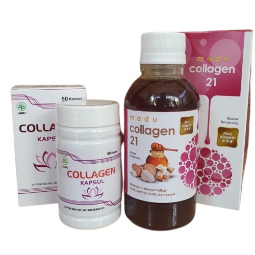 Jual paket hemat kapsul COLLAGEN dan madu collagen nutrisi kulit ...