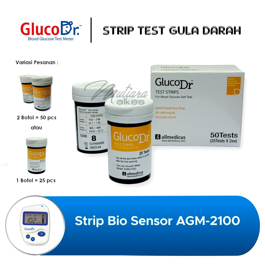 Jual (MUTIARA ALKES) Strip GlucoDr / Gluco Dr Biosensor - Code 8 ...