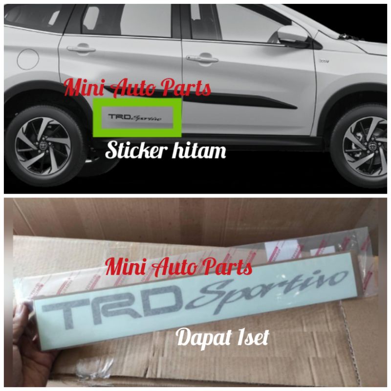 Jual Sticker / Stiker / TULISAN / TRD Sportivo / HITAM / RUSH Terios ...